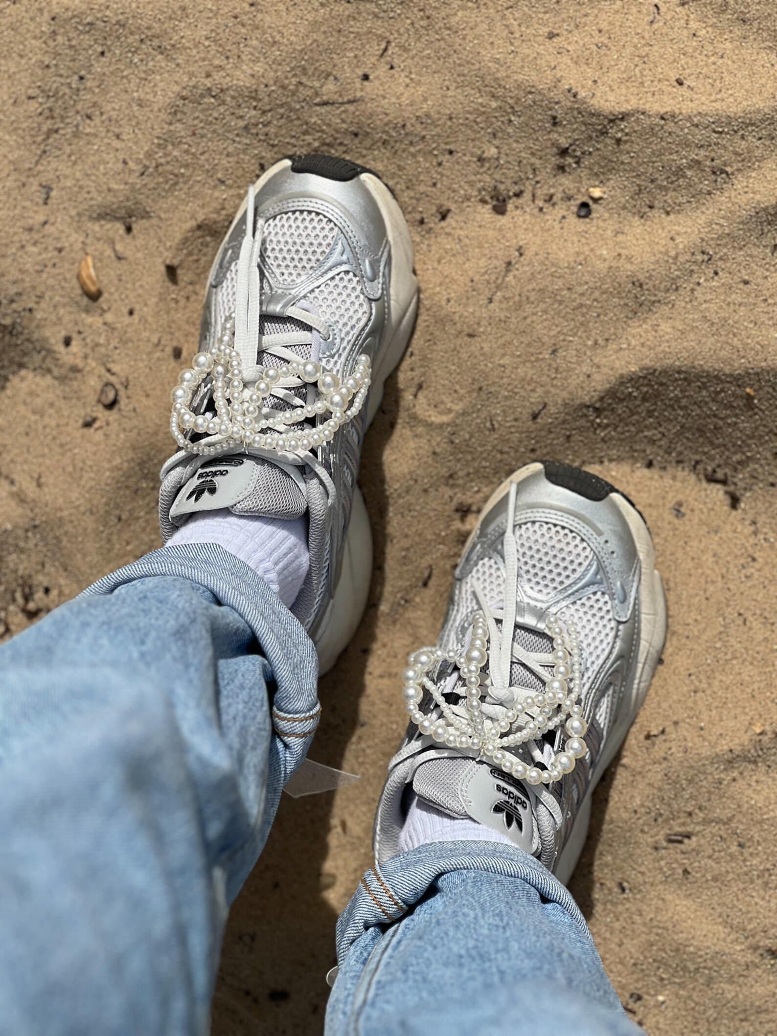 Ribbon Shoes Charm, Pearl Ribbon Sneaker Accessories, Bow Pearl ...