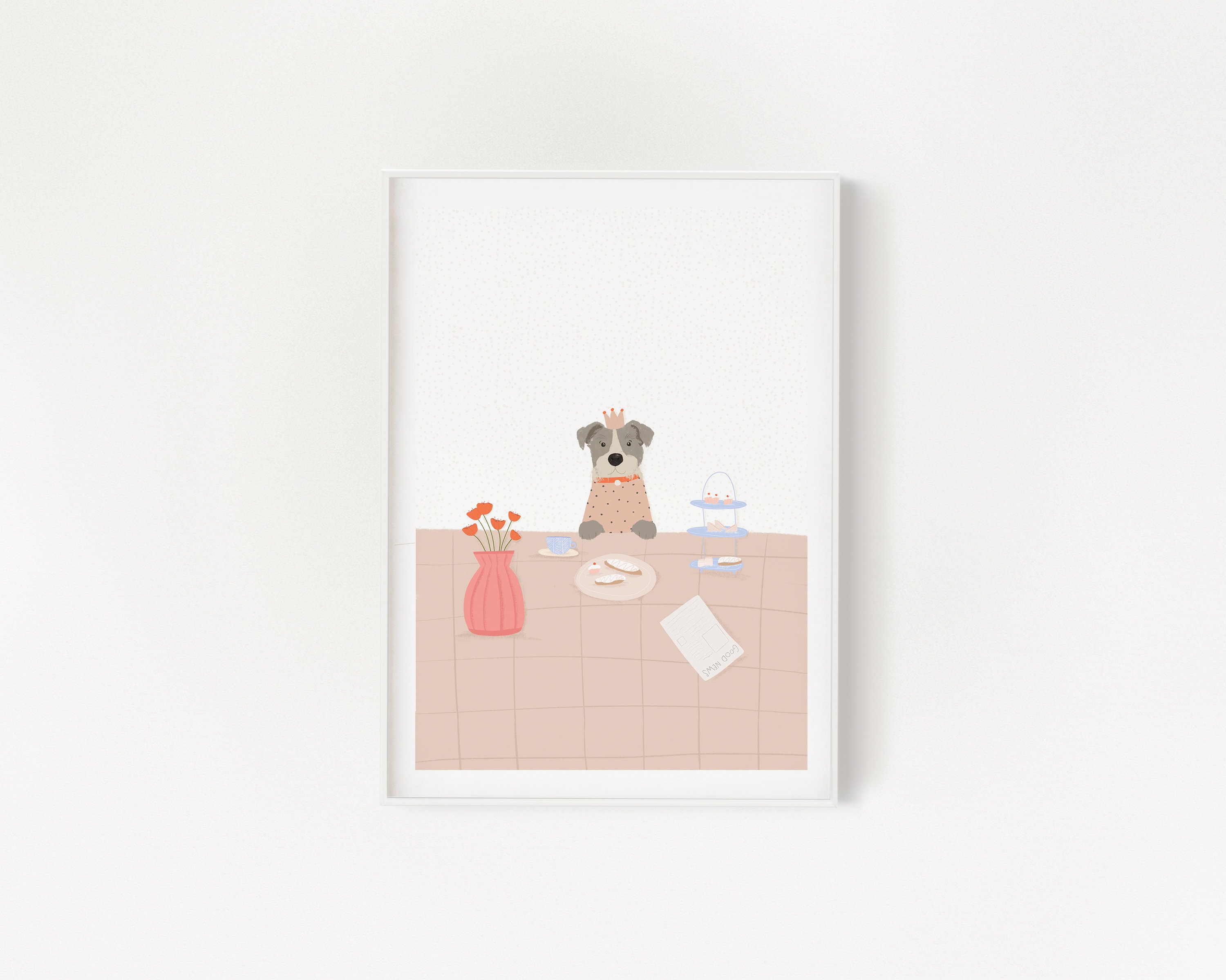 Dog Tea Party Illustration Digital Print - Etsy