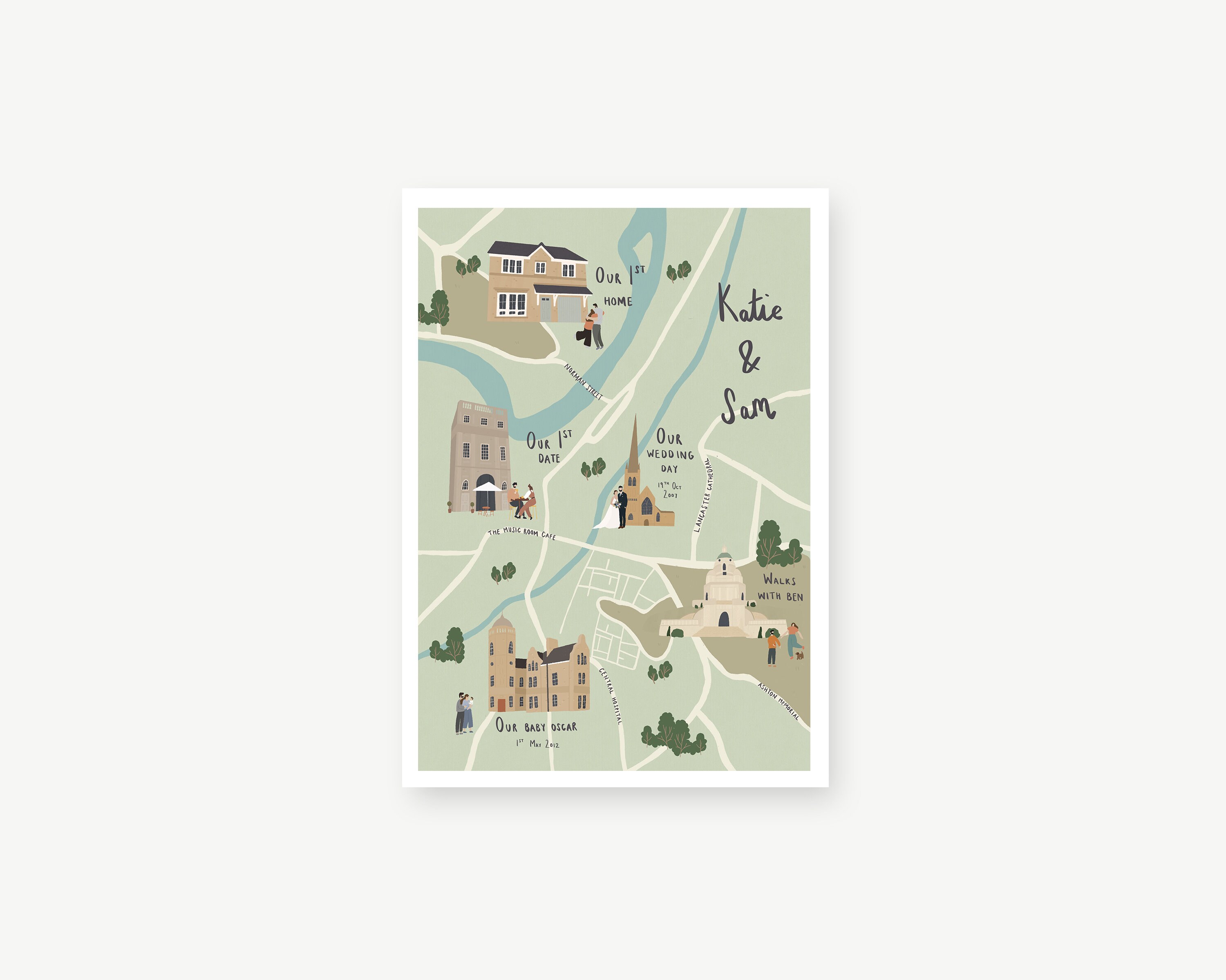 Custom Illustrated Map digital print illustration | Etsy