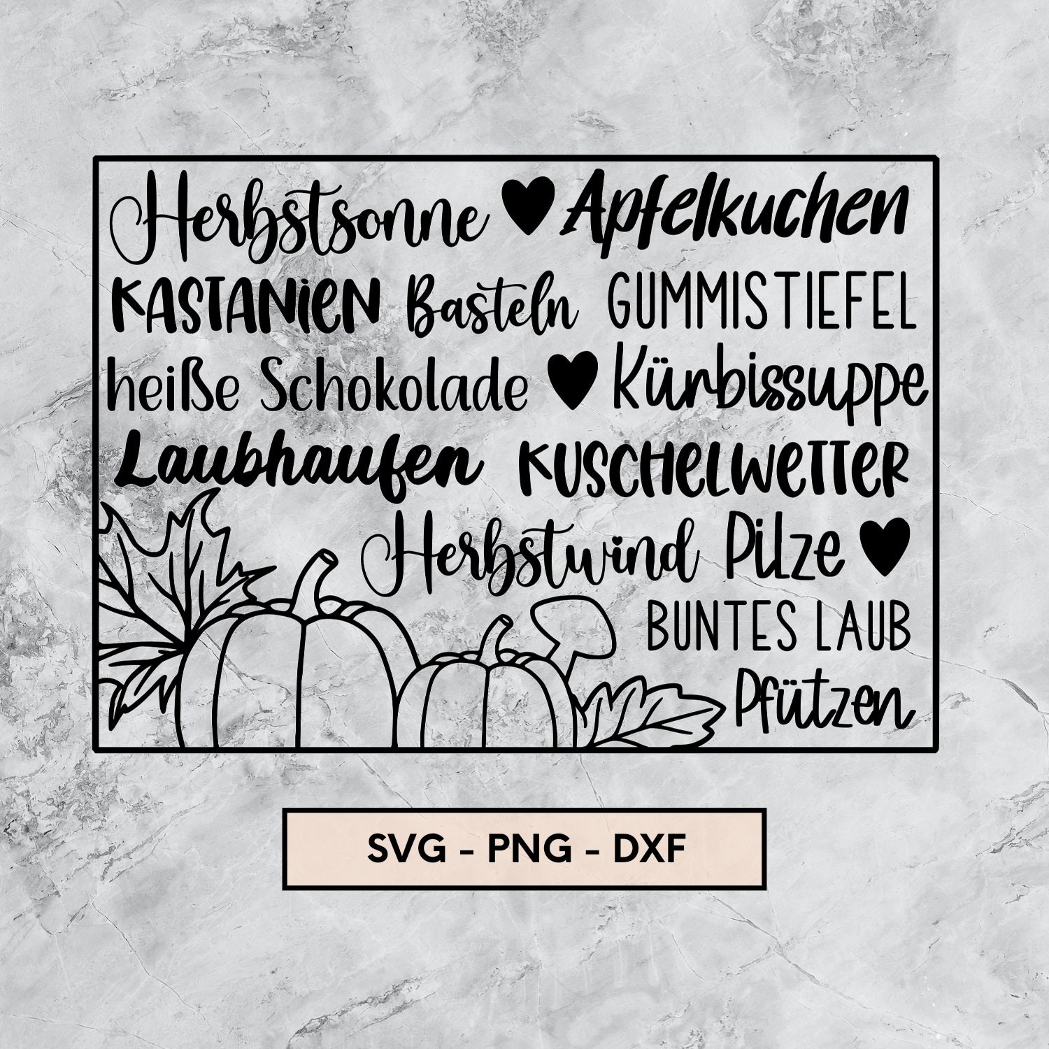 Herbst Plotterdatei Herbstliebe SVG DXF PNG Sofort - Etsy.de