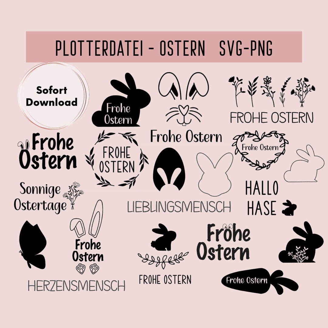 Frohe Ostern Plotter Datei, Plotter File SVG PNG, Plotterdatei Ostern ...