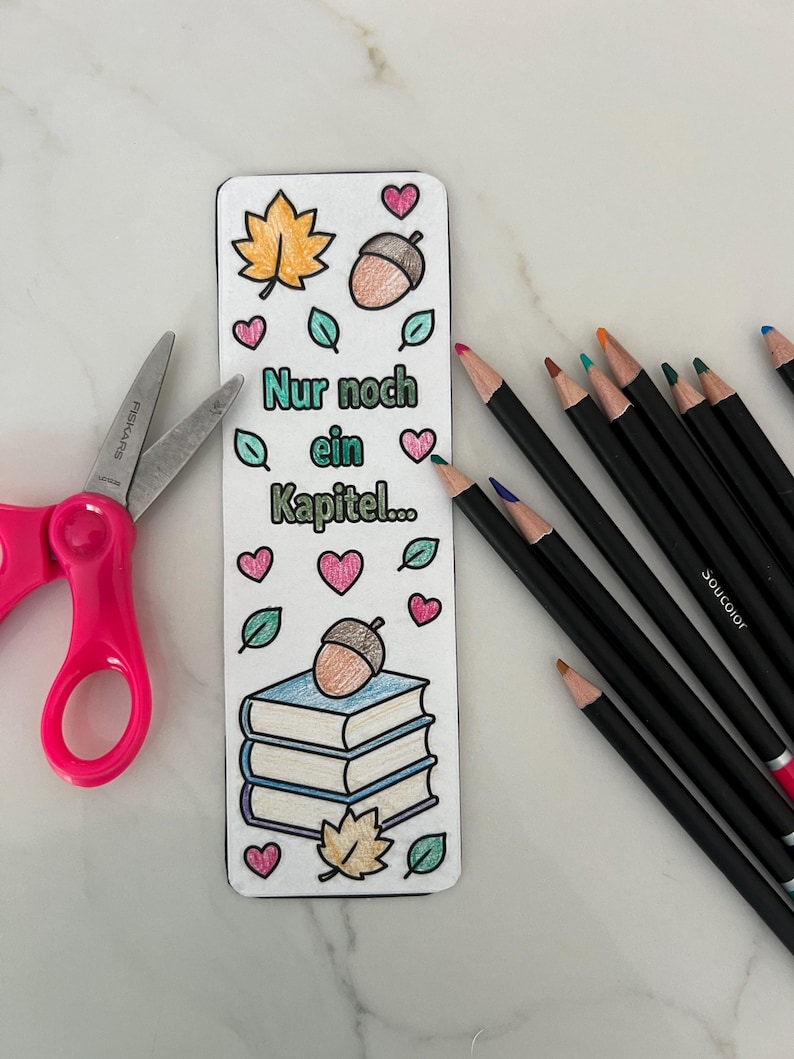 12 Autumn Coloring Bookmarks for Kids | Reading Theme PDF (digital ...