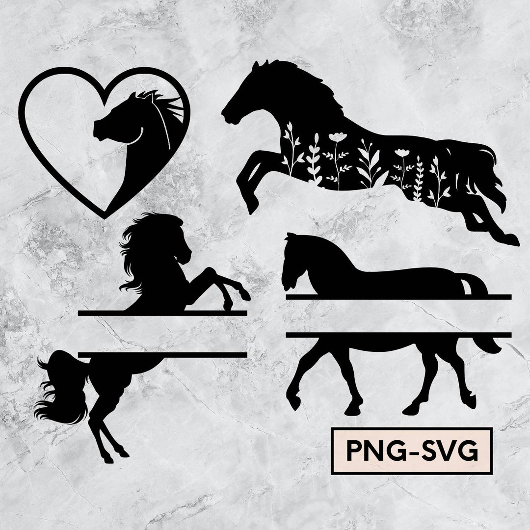 Horse Svg, Horse Png, Horse Split Name Frame, Horse Head, Horse Clipart ...