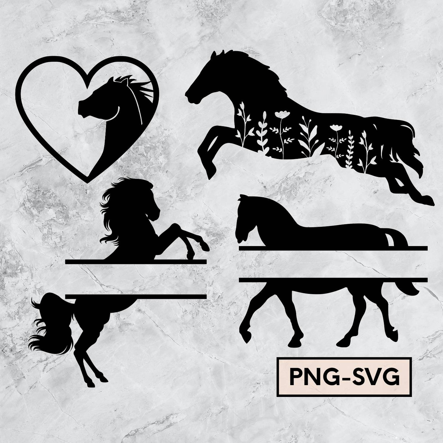 Horse Svg Horse Png Horse Split Name Frame Horse Head - Etsy