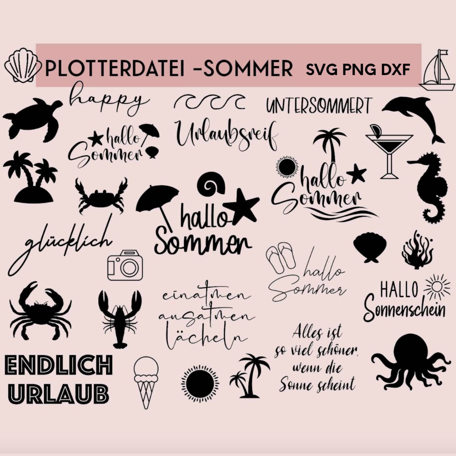 Sommer Plotterdatei svg png Sofort Download Hallo Sommer - Etsy Österreich
