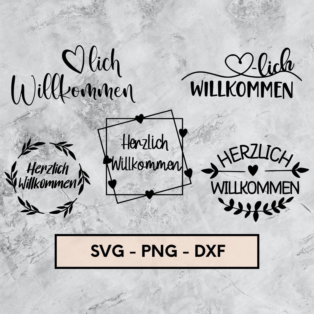 Plotterdatei Herzlich Willkommen, Plotterdatei Familie, SVG, PNG, DXF, Sofort Download - Etsy.de