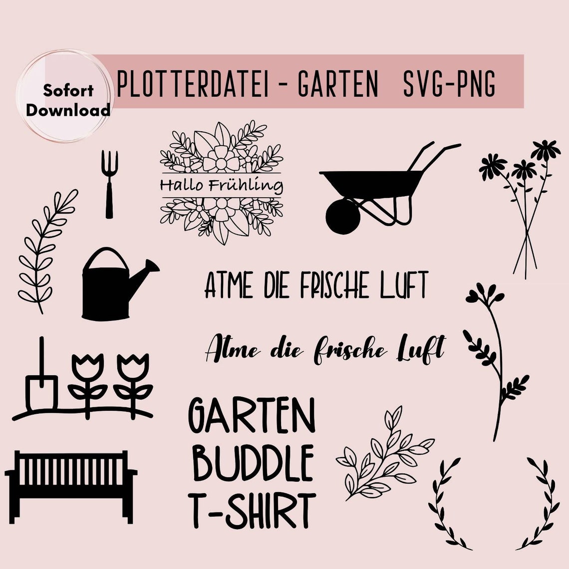 Garten Plotterdatei SVG PNG Sofort Download Plotter File - Etsy