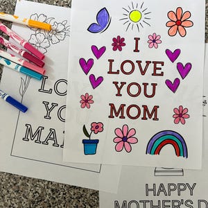 Mother's Day Coloring Pages, Coloring Activity, DIY Mother's Day Gift ...