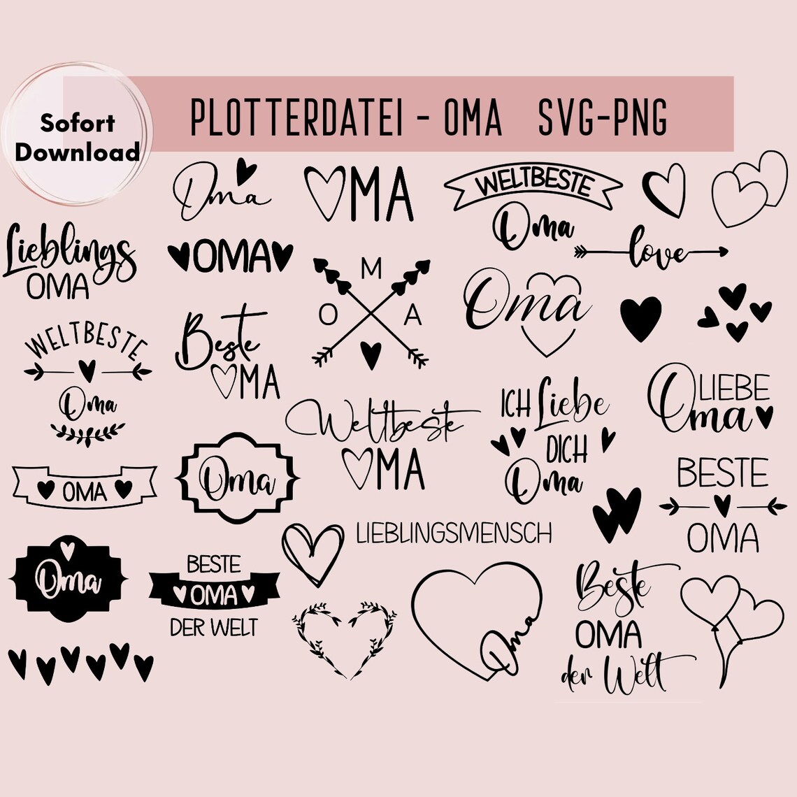 Oma Plotter Datei Plotter File SVG PNG Plotterdatei Oma - Etsy