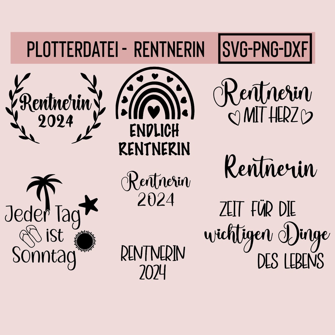 Plotterdatei Rentnerin, SVG, PNG, DXF, Sofort Download, Ruhestand - Etsy