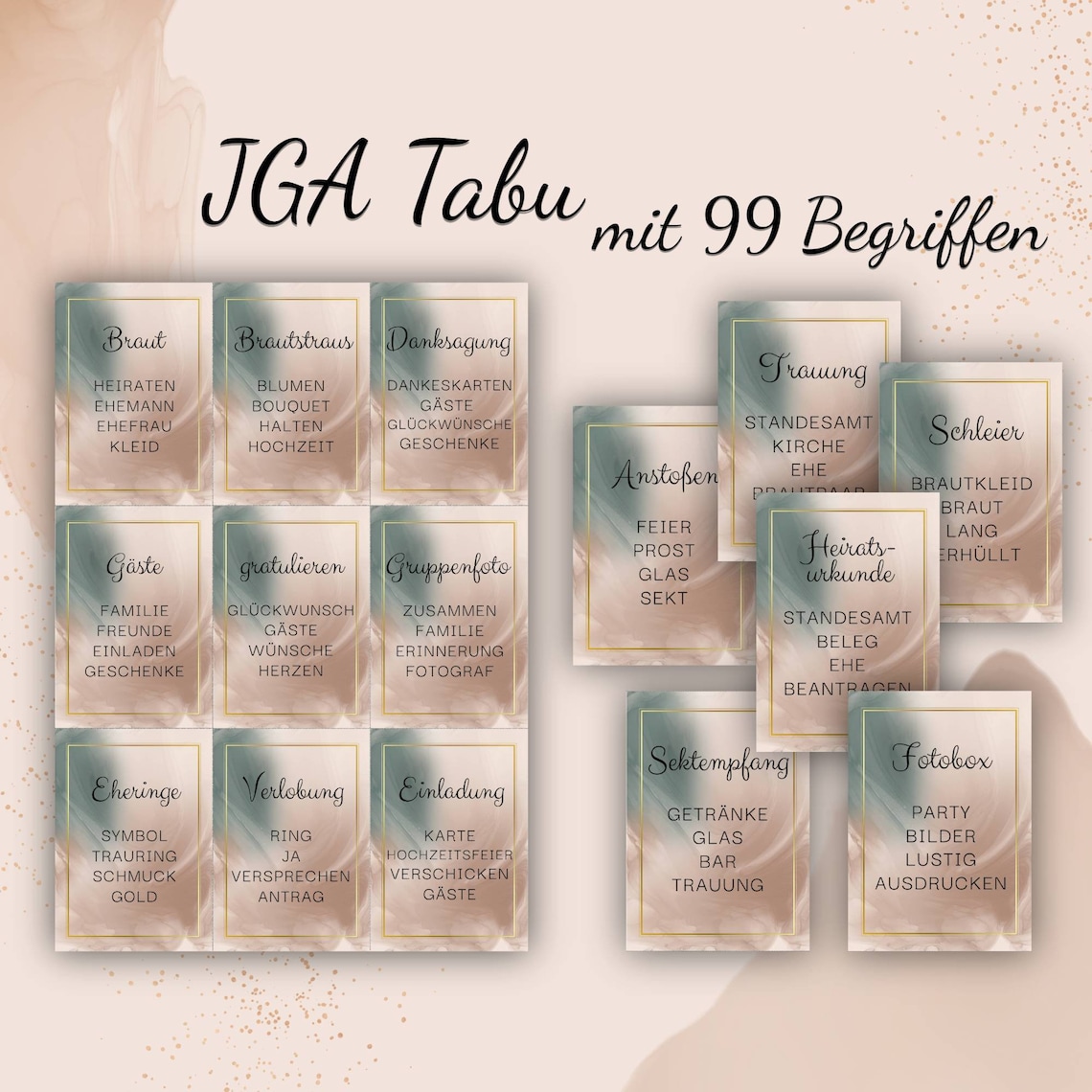 JGA Tabu Hochzeits Tabu JGA Spiel Wörterraten - Etsy.de