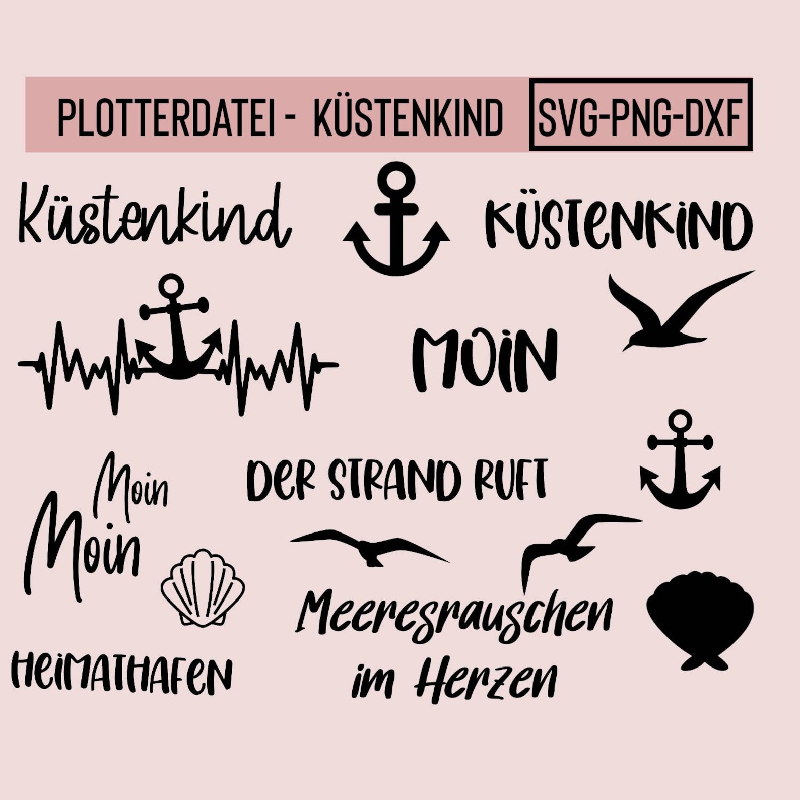 Plotterdatei Küstenkind Seeluft Plotterdatei Sommer Meer - Etsy.de