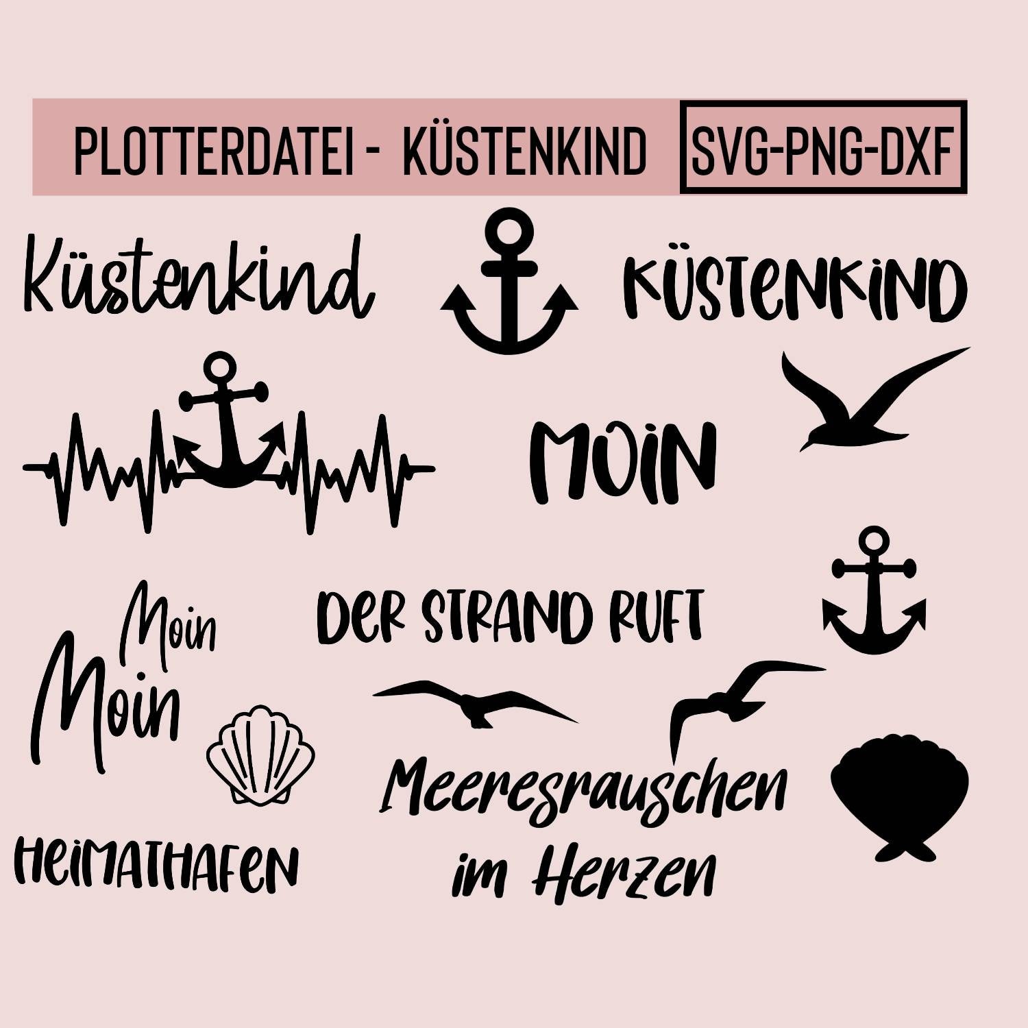 Plotterdatei Küstenkind Seeluft Plotterdatei Sommer Meer - Etsy.de