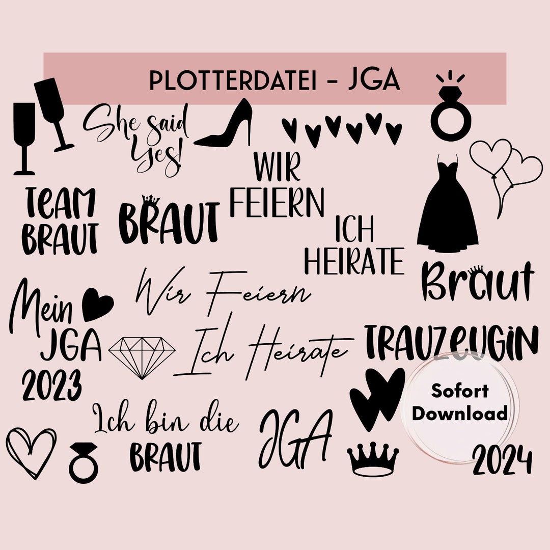 Plotterdatei JGA Team Braut Junggesellenabschied Hochzeit - Etsy