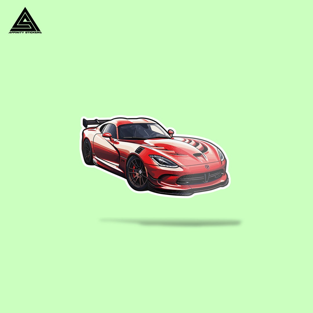 Dodge Viper GTS 1st Gen || Vinyl Sticker, Water Bottle Sticker, Tumbler ...