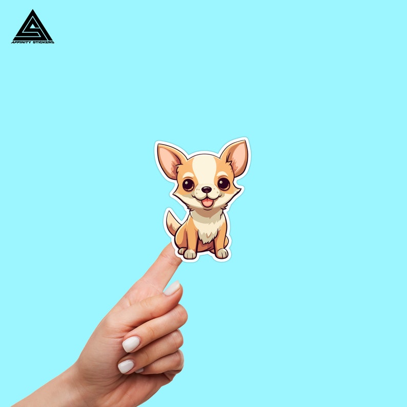 Kawaii Chihuahua Dog Sticker || Vinyl Sticker, Water Bottle Sticker ...