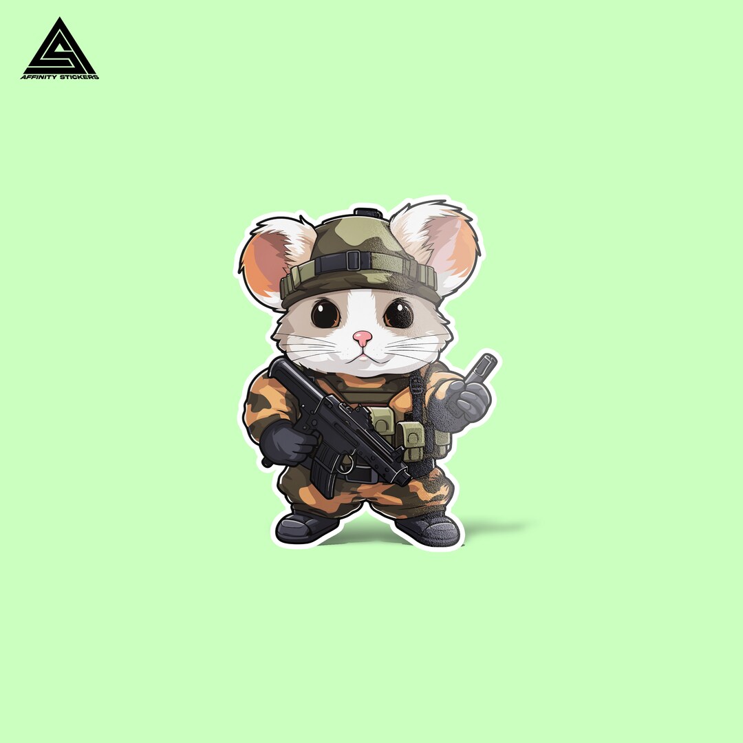 Tactical Hamster Sticker || Vinyl Sticker, Water Bottle Sticker ...