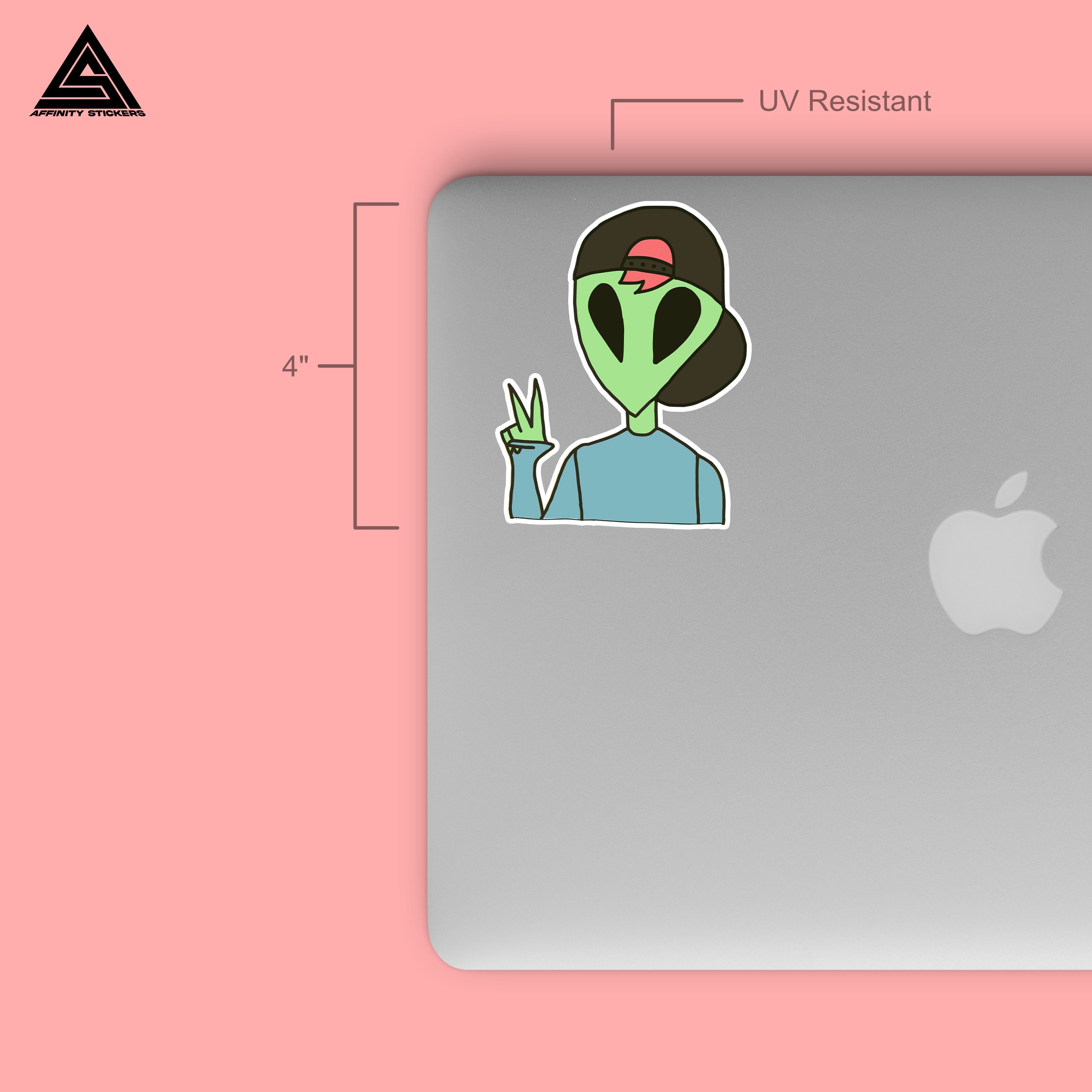 Chill Alien Sticker Vinyl Sticker Water Bottle Sticker - Etsy