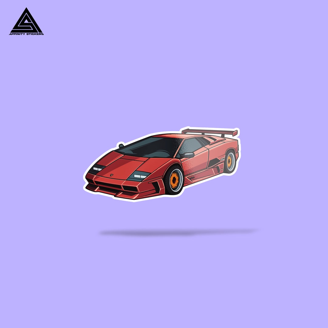Lamborghini Diablo || Vinyl Sticker, Water Bottle Sticker, Tumbler ...