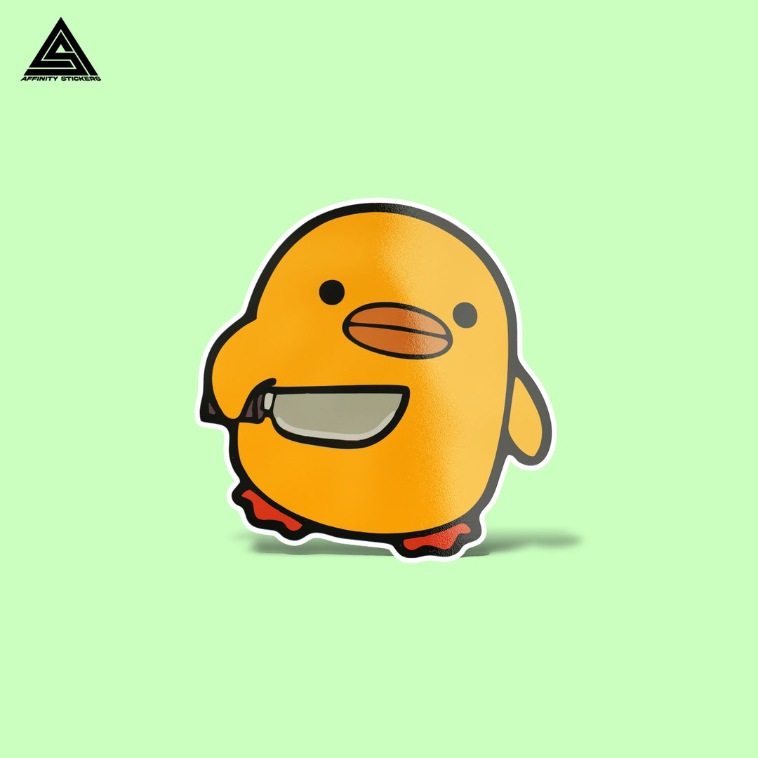 Duck With Knife Sticker || Vinyl Sticker, Water Bottle Sticker, Tumbler ...
