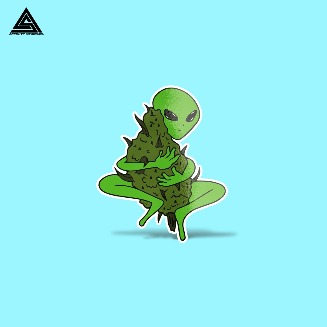Nug Love Alien Sticker || Vinyl Sticker, Water Bottle Sticker, Tumbler ...