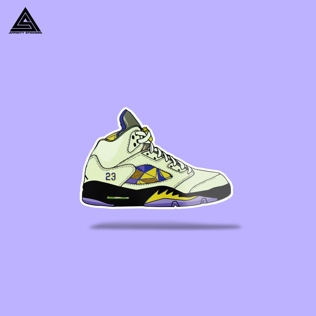 Air Jordan 5 Retro Sticker || Vinyl Sticker, Water Bottle Sticker ...