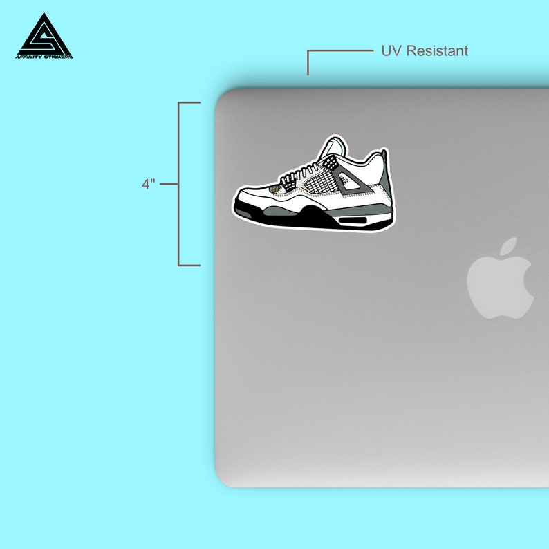 Nik Air Jordan 4 Sticker Vinyl Sticker, Water Bottle Sticker, Tumbler ...