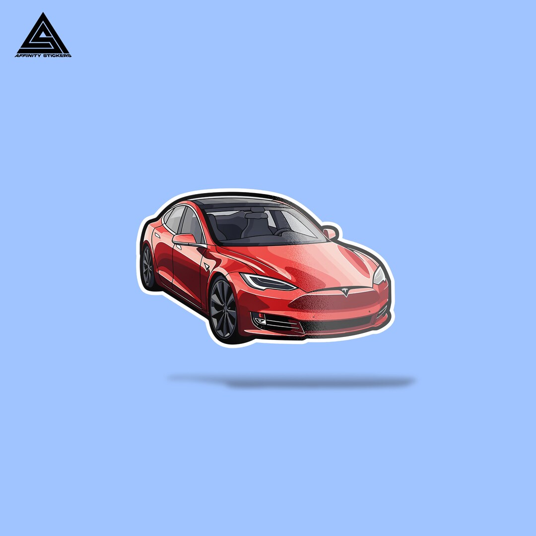 Tesla Model S Vinyl Sticker, Water Bottle Sticker, Tumbler Stickers ...