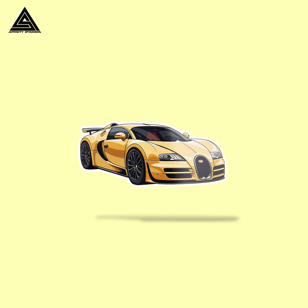 Bugatti Veyron || Vinyl Sticker, Water Bottle Sticker, Tumbler Stickers ...