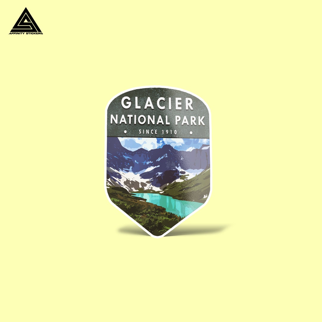 Glacier National Park Sticker || Vinyl Sticker, Water Bottle Sticker ...