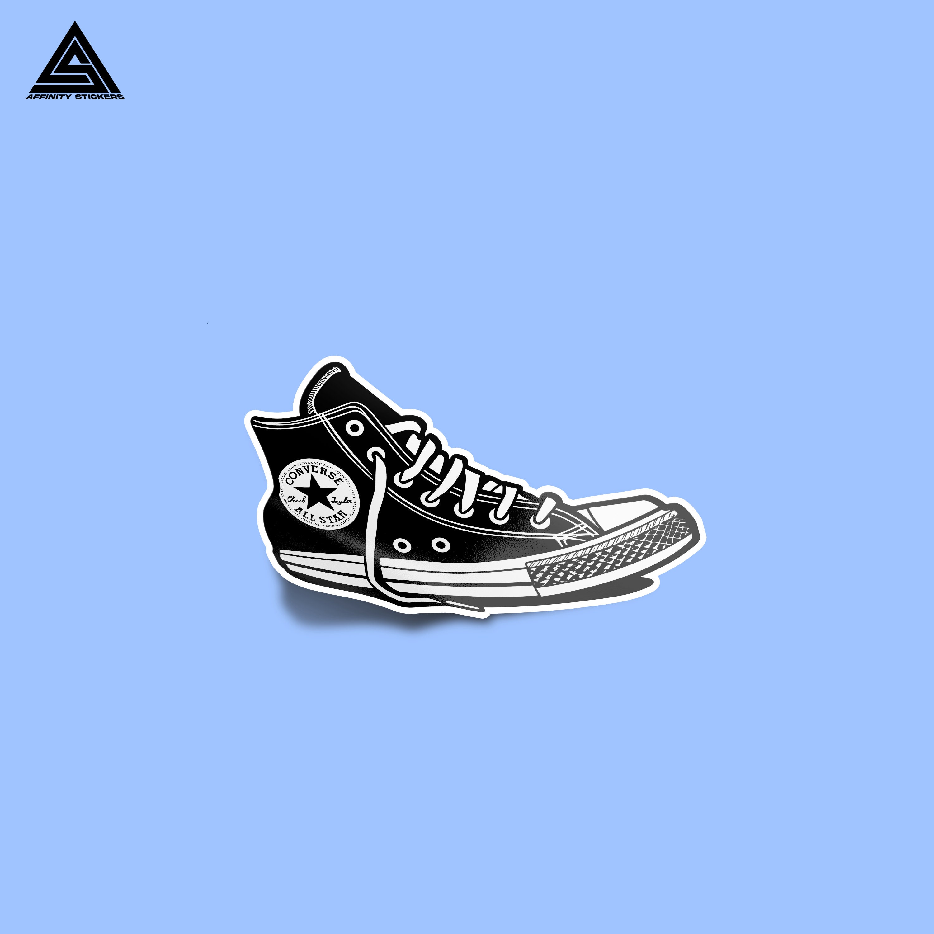 High-top Converse Sticker || Vinyl Sticker, Water Bottle Sticker ...