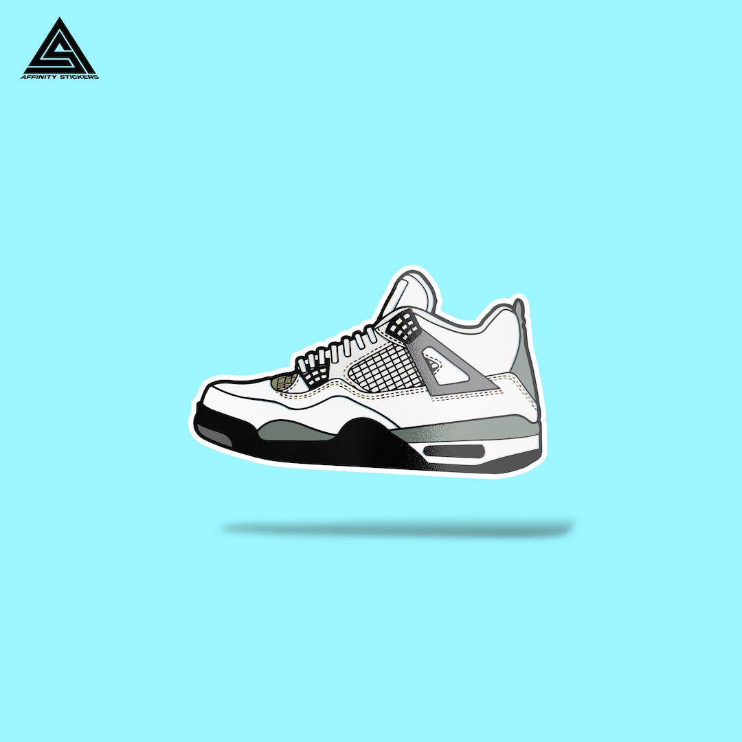 Nik Air Jordan 4 Sticker || Vinyl Sticker, Water Bottle Sticker ...