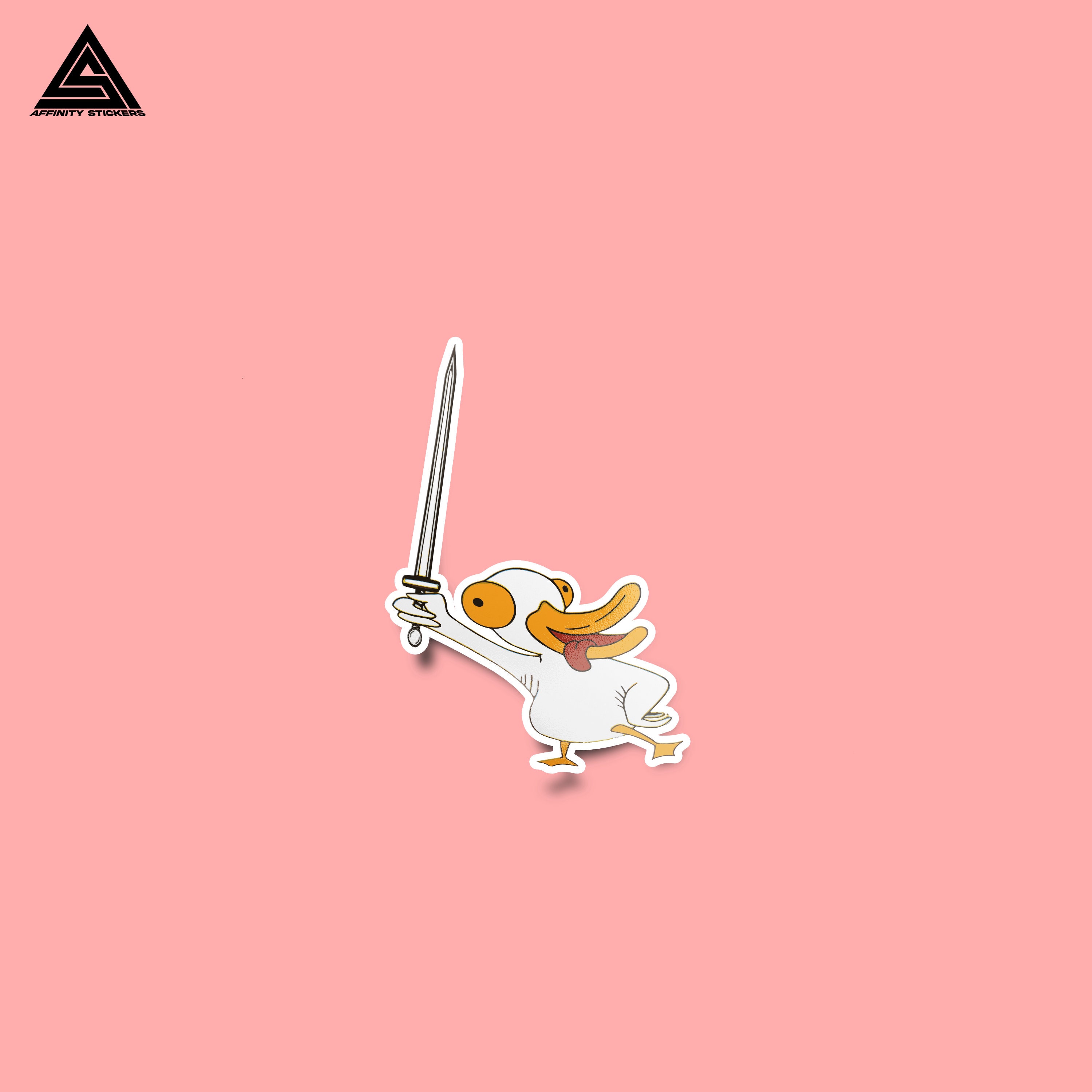 Duck With Sword Sticker Vinyl Sticker, Water Bottle Sticker, Tumbler ...