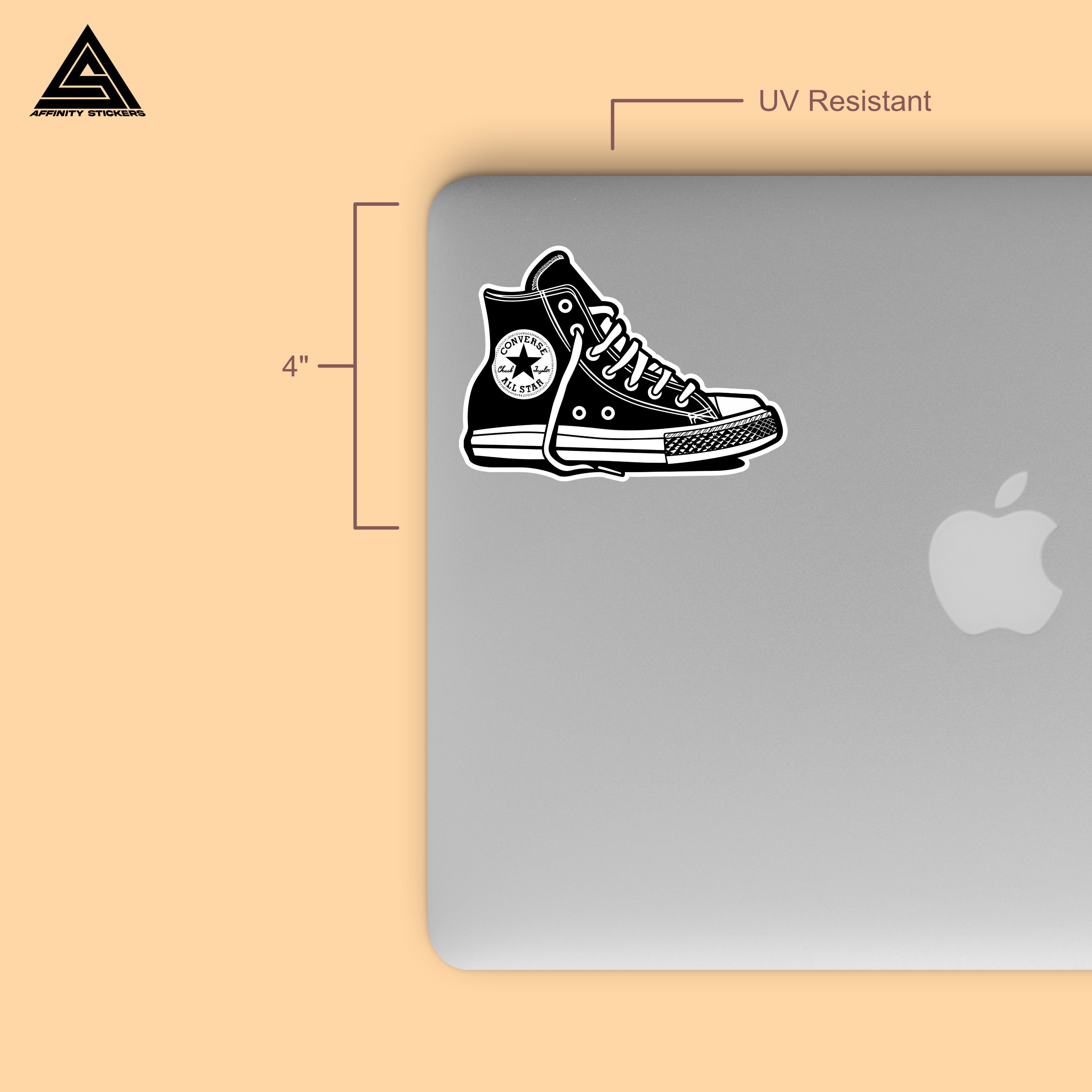 High-top Converse Sticker || Vinyl Sticker, Water Bottle Sticker ...