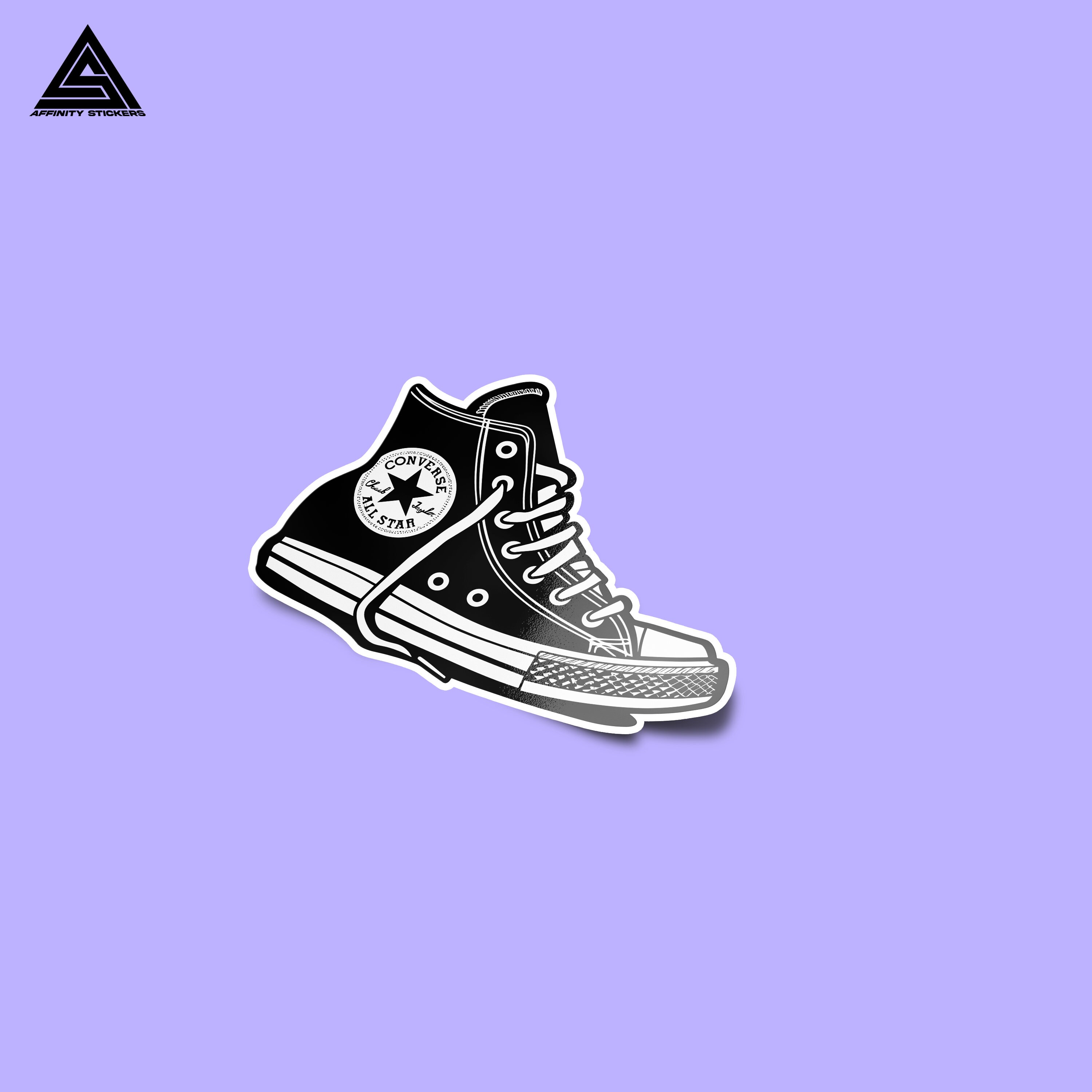 High-top Converse Sticker || Vinyl Sticker, Water Bottle Sticker ...
