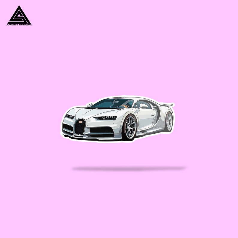 Bugatti Chiron Vinyl Sticker, Water Bottle Sticker, Tumbler Stickers ...