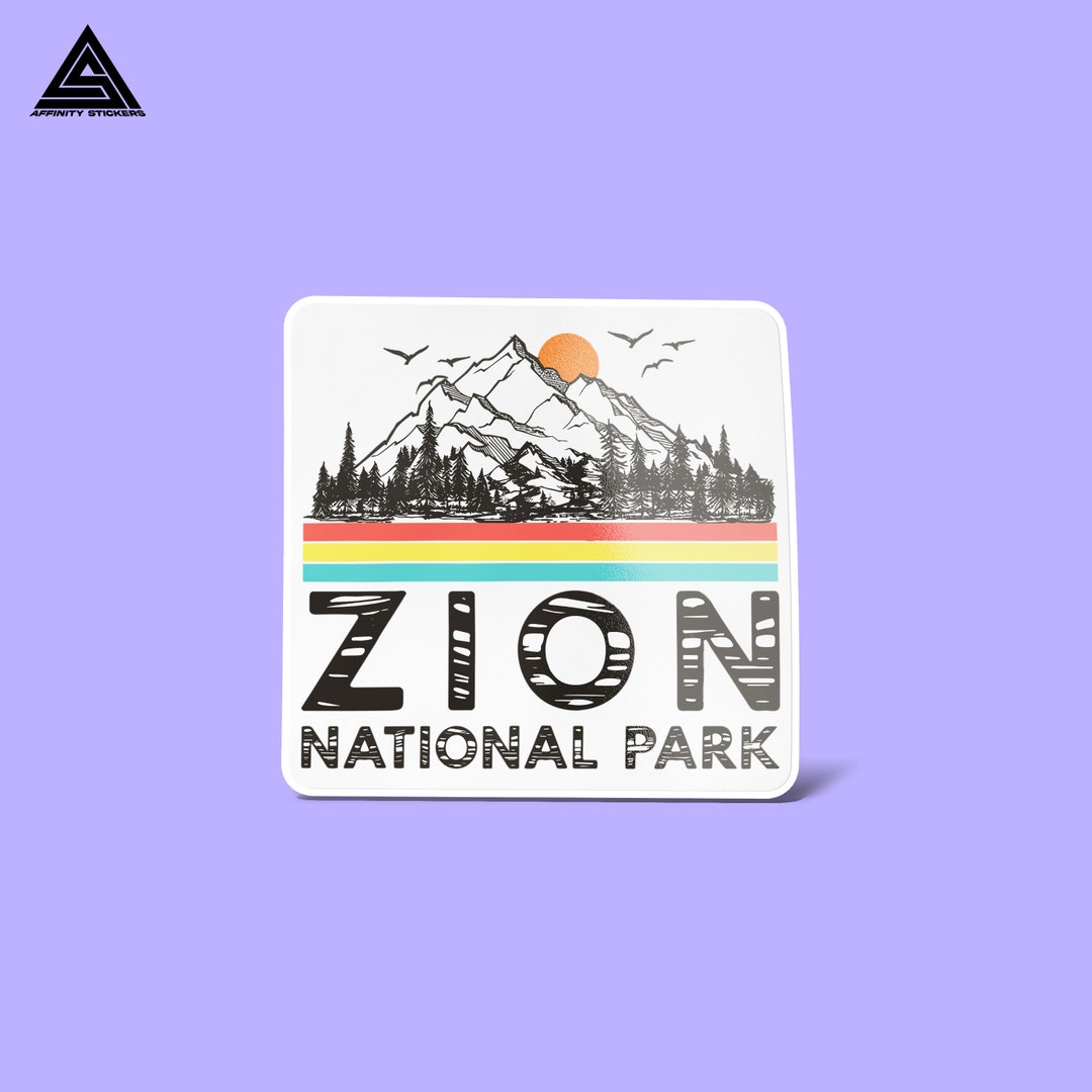 Zion National Park Sticker || Vinyl Sticker, Water Bottle Sticker ...
