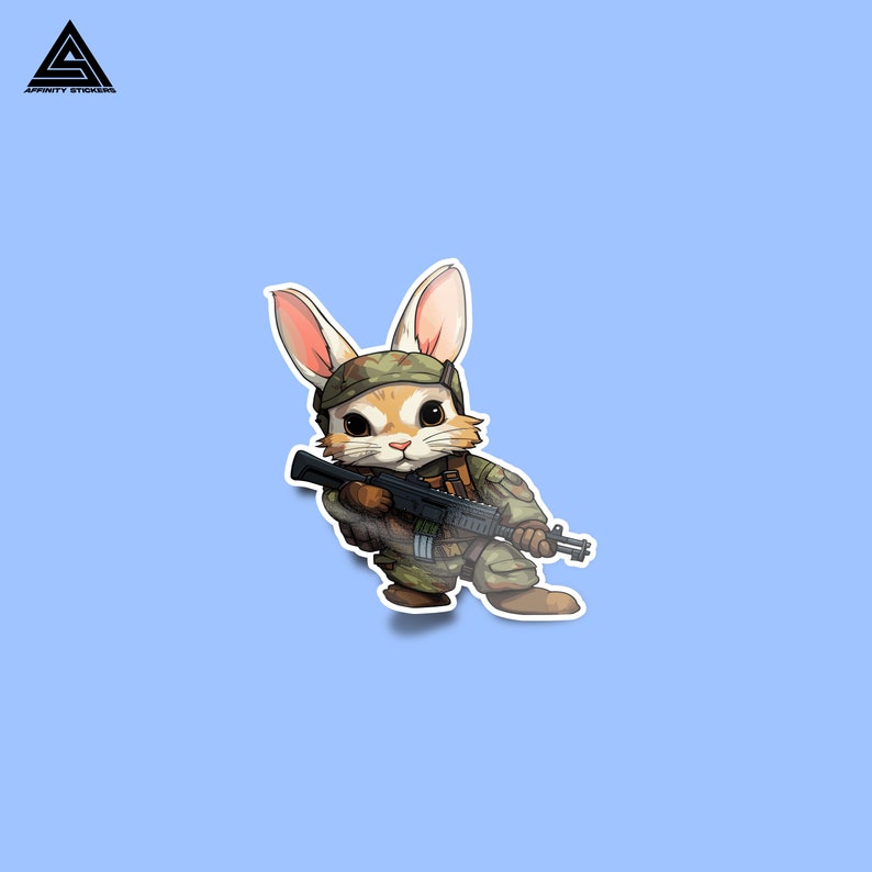 Tactical Rabbit Sticker Vinyl Sticker, Water Bottle Sticker, Tumbler ...