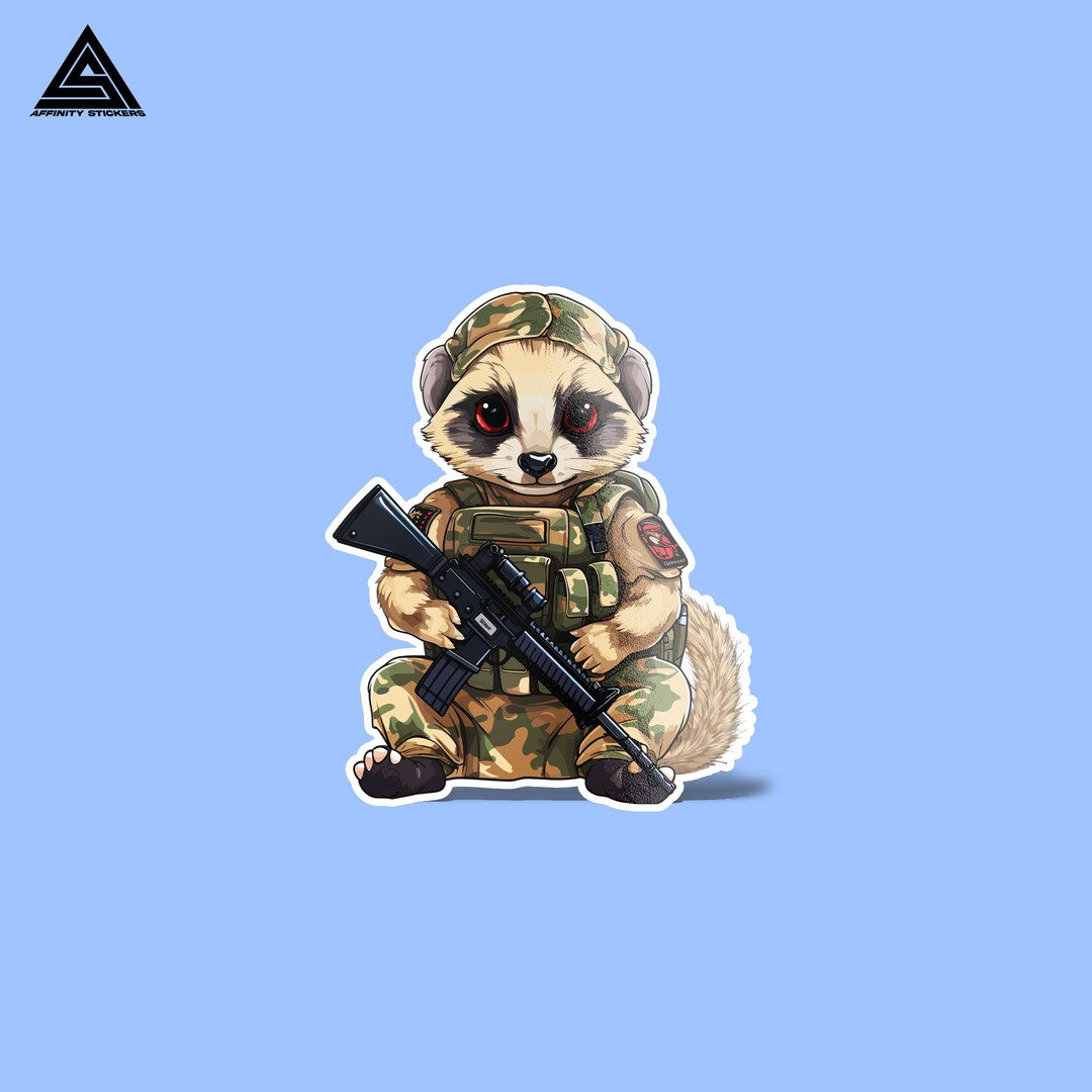Tactical Meerkat Sticker || Vinyl Sticker, Water Bottle Sticker ...