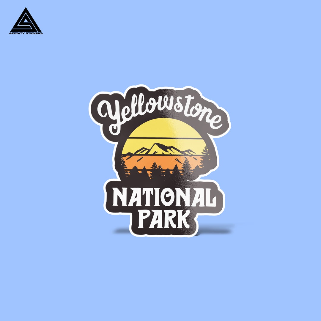 Yellowstone National Park Sticker || Vinyl Sticker, Water Bottle ...