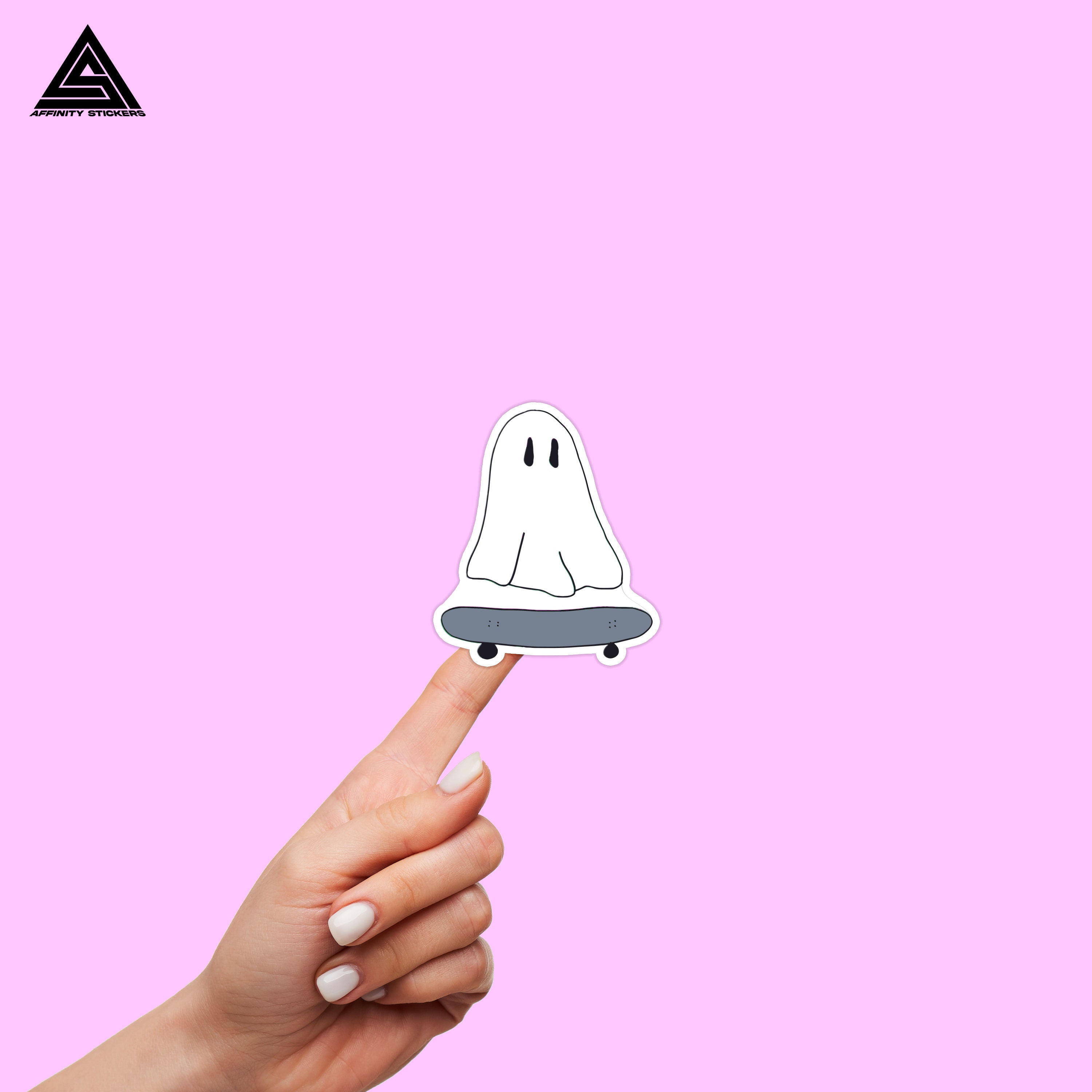 Skater Ghost Sticker Vinyl Sticker, Water Bottle Sticker, Tumbler ...