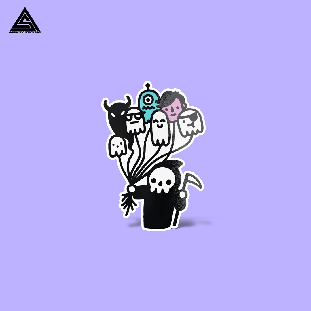 Ghost Grim Sticker || Vinyl Sticker, Water Bottle Sticker, Tumbler ...
