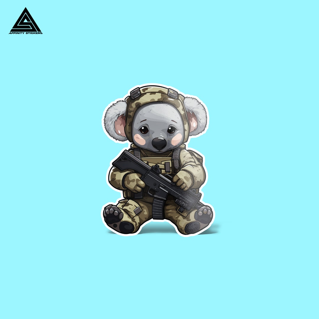 Tactical Koala Sticker || Vinyl Sticker, Water Bottle Sticker, Tumbler ...