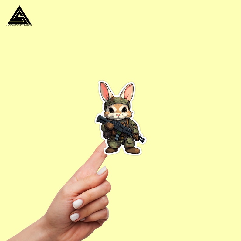 Tactical Rabbit Sticker || Vinyl Sticker, Water Bottle Sticker, Tumbler ...