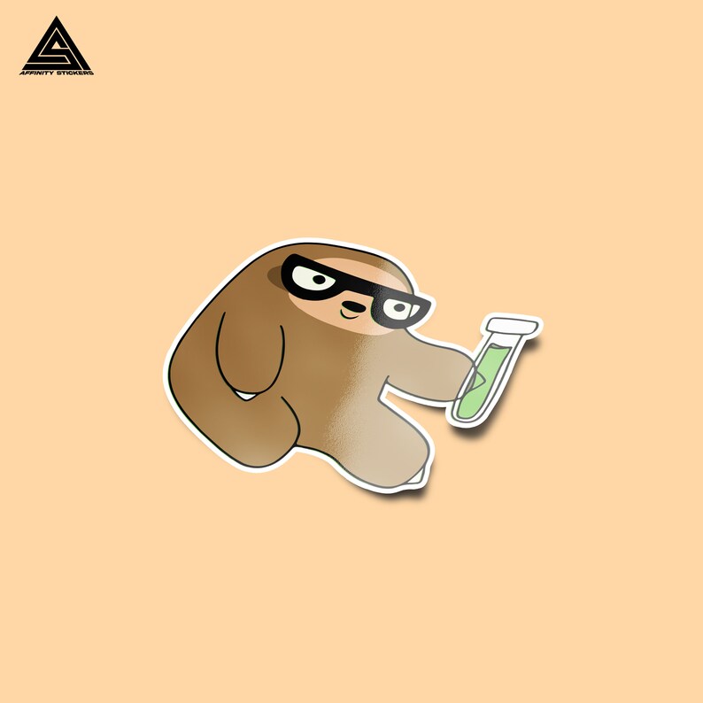 Nerd Sloth Sticker || Vinyl Sticker, Water Bottle Sticker, Tumbler ...