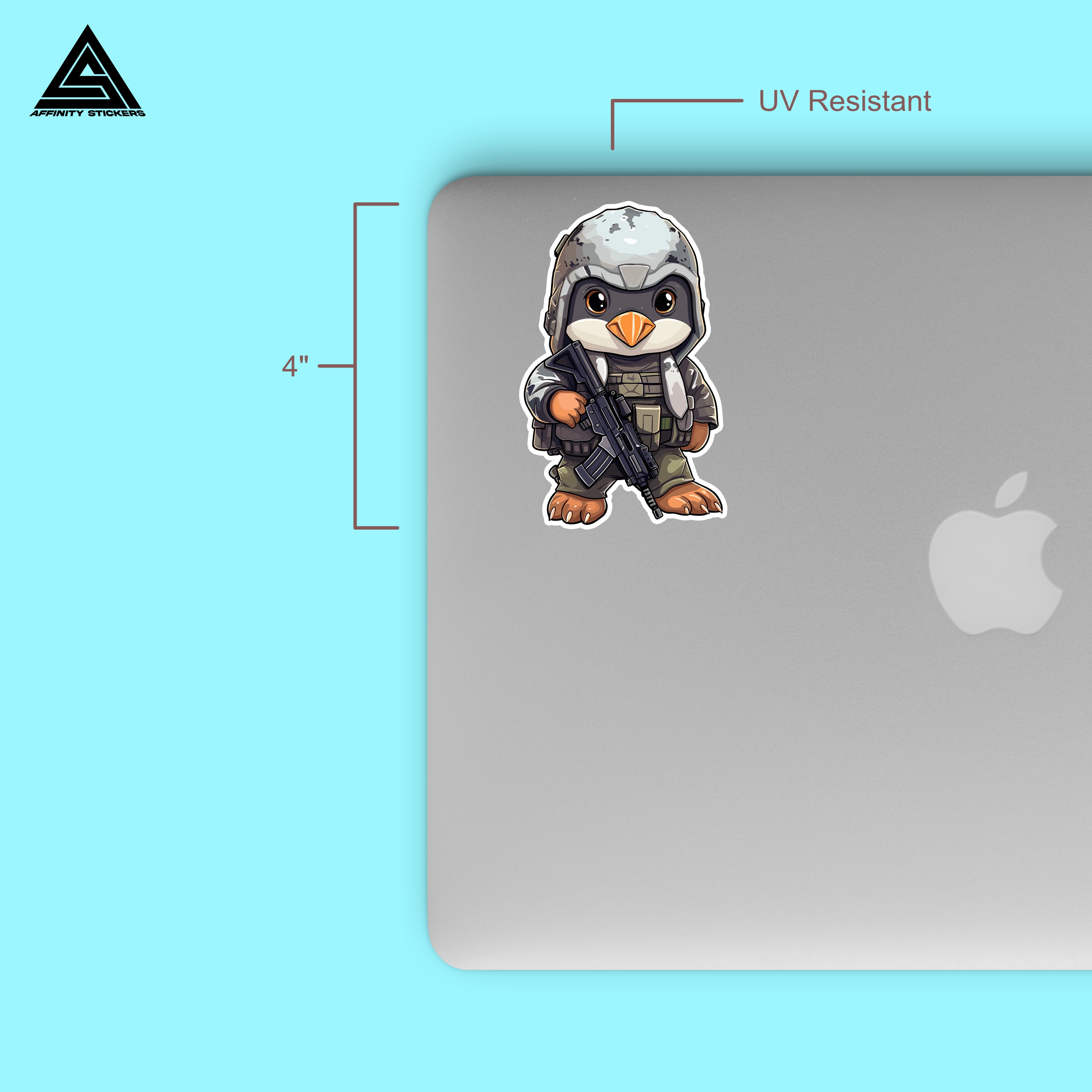 Tactical Penguin Sticker || Vinyl Sticker, Water Bottle Sticker ...