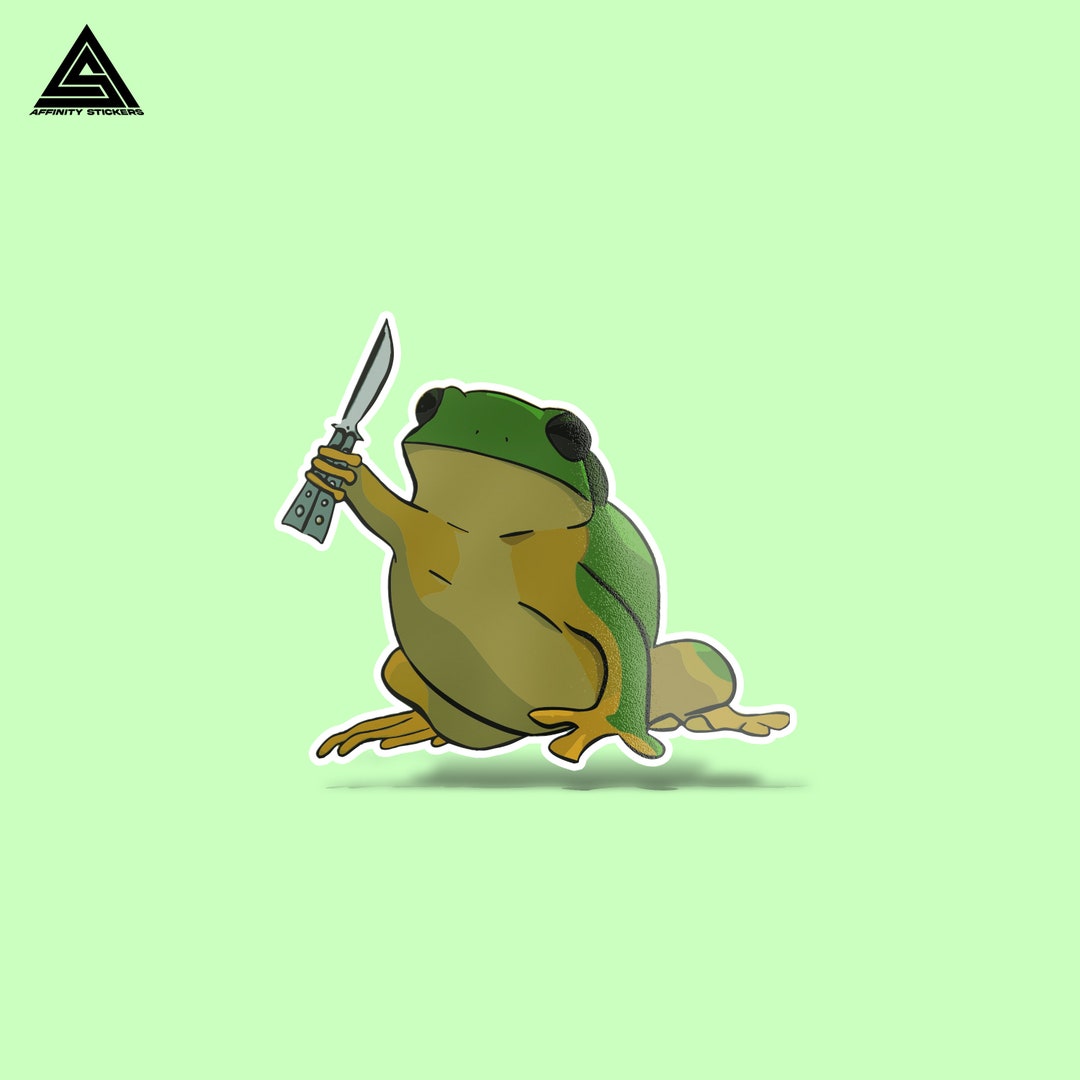 Toad With Knife Sticker || Vinyl Sticker, Water Bottle Sticker, Tumbler ...