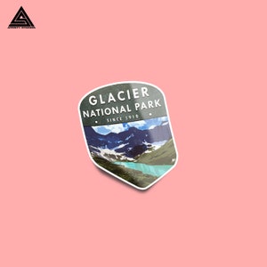 Glacier National Park Sticker || Vinyl Sticker, Water Bottle Sticker ...
