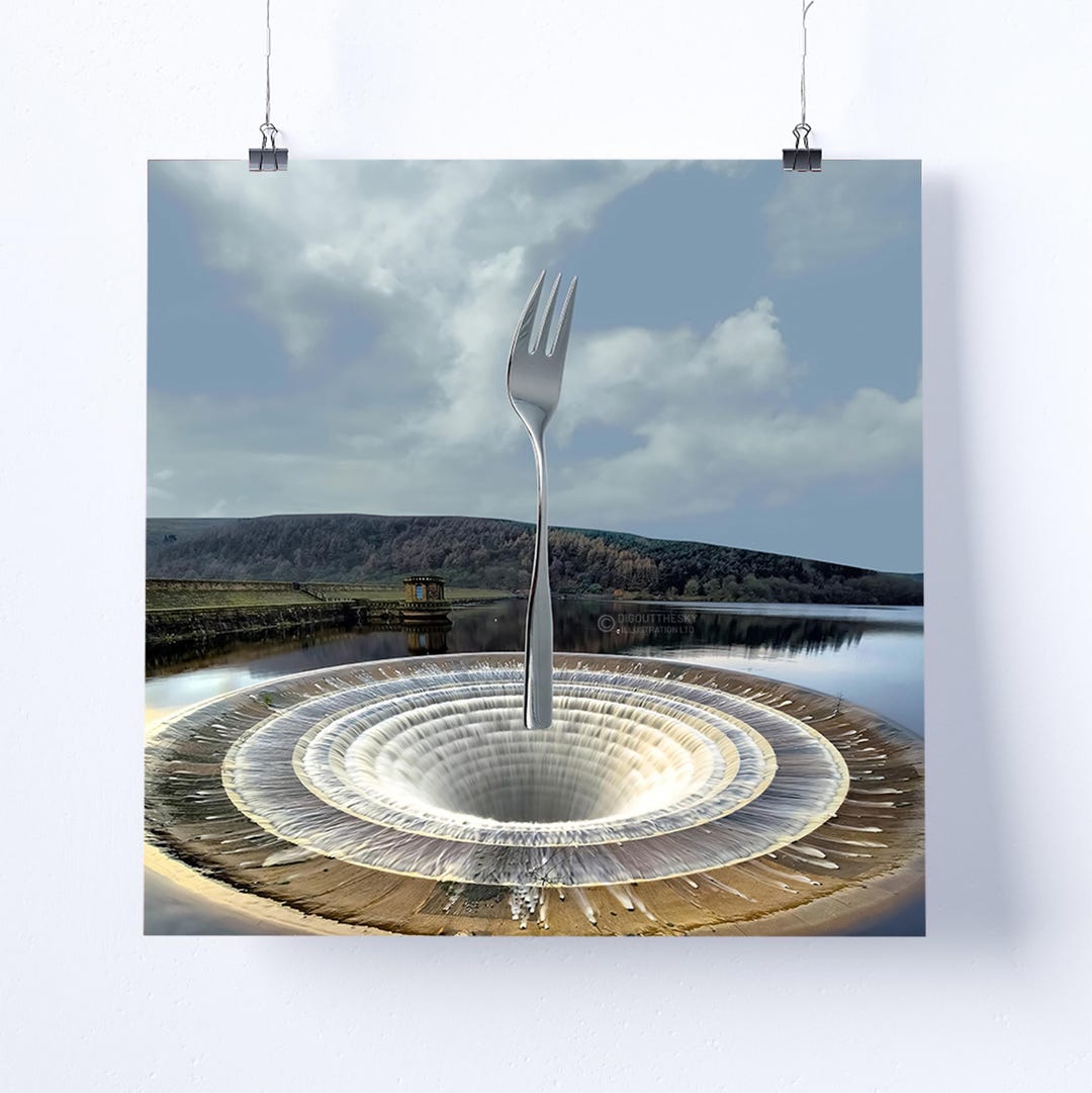 Collage Art Print - "fork" - Retro Art, Vintage Art, Home Decor, Wall ...