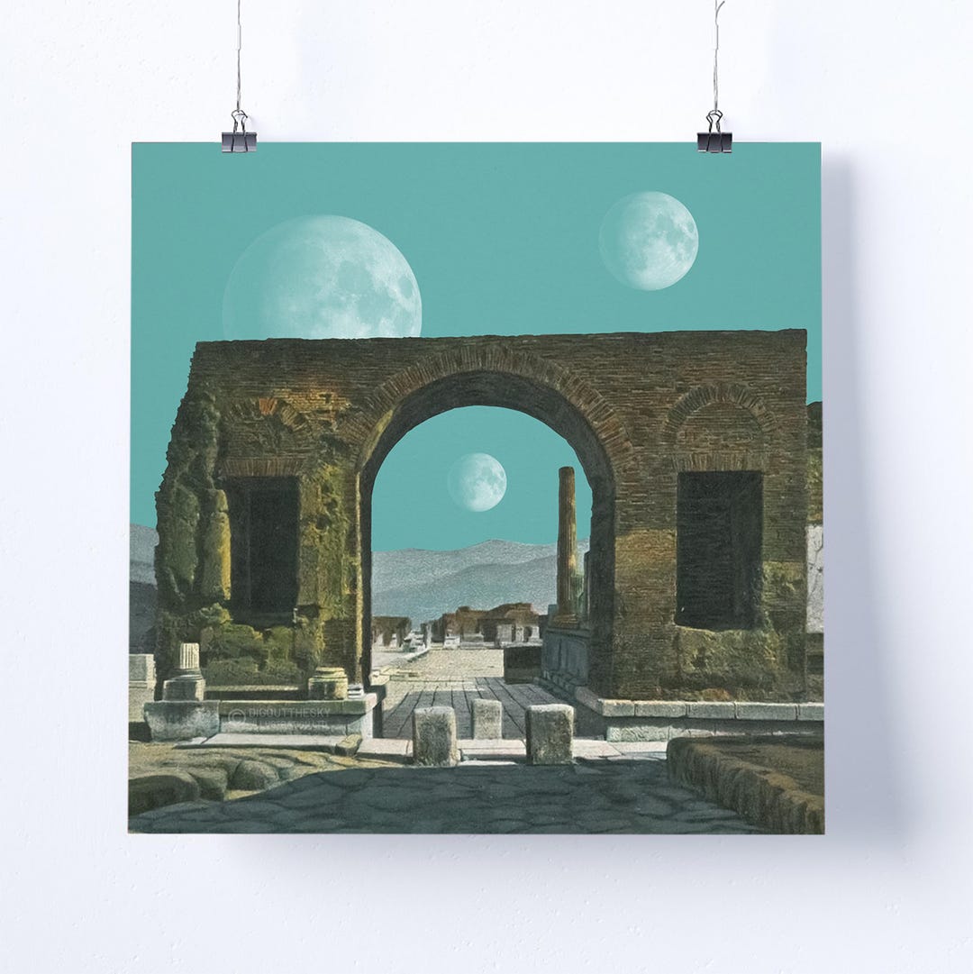 Collage Art Print – ‘ghosts of Pompeii’ - Retro Art, Vintage Art, Print ...